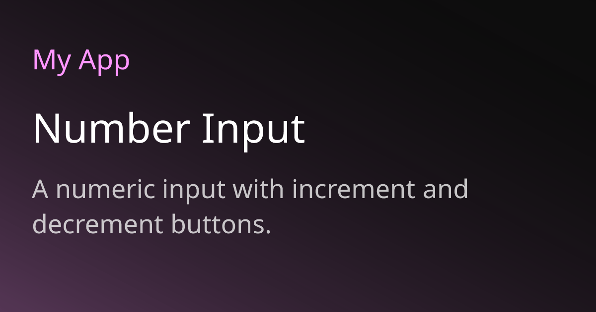 Number Input | nessra ui